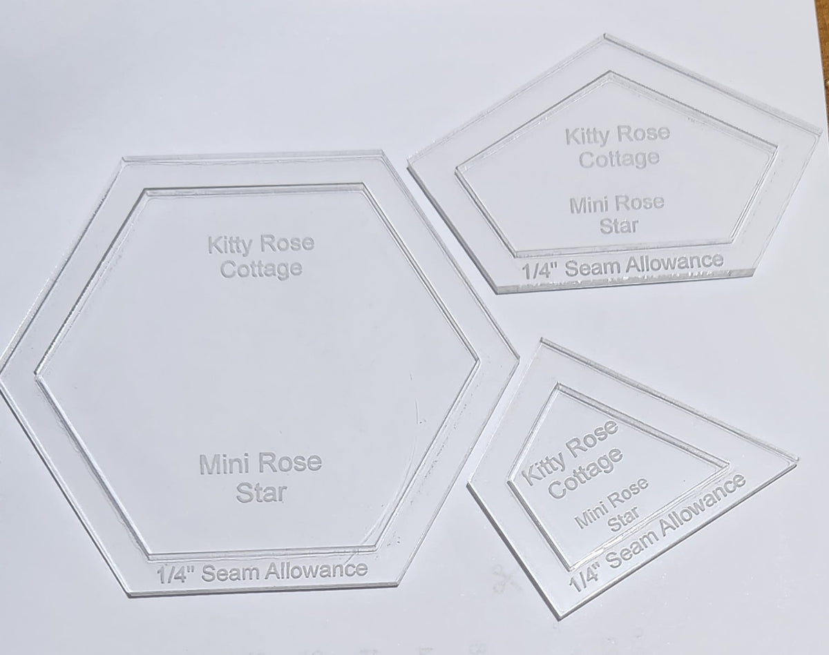 Rose Star EPP Template Set – Kitty Rose Cottage